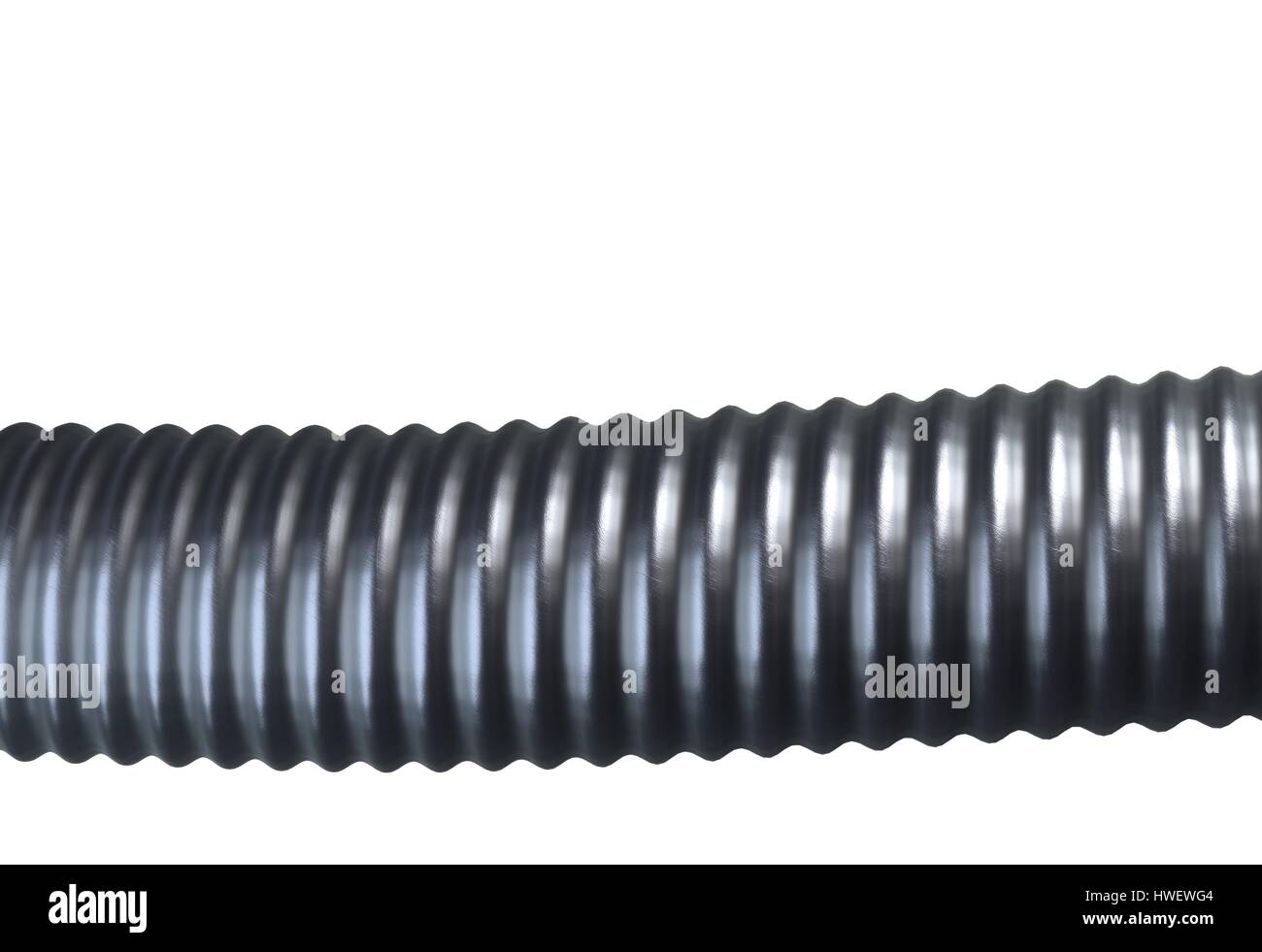 metal ribbed hose isolated on white background 3d illustration Stock ...