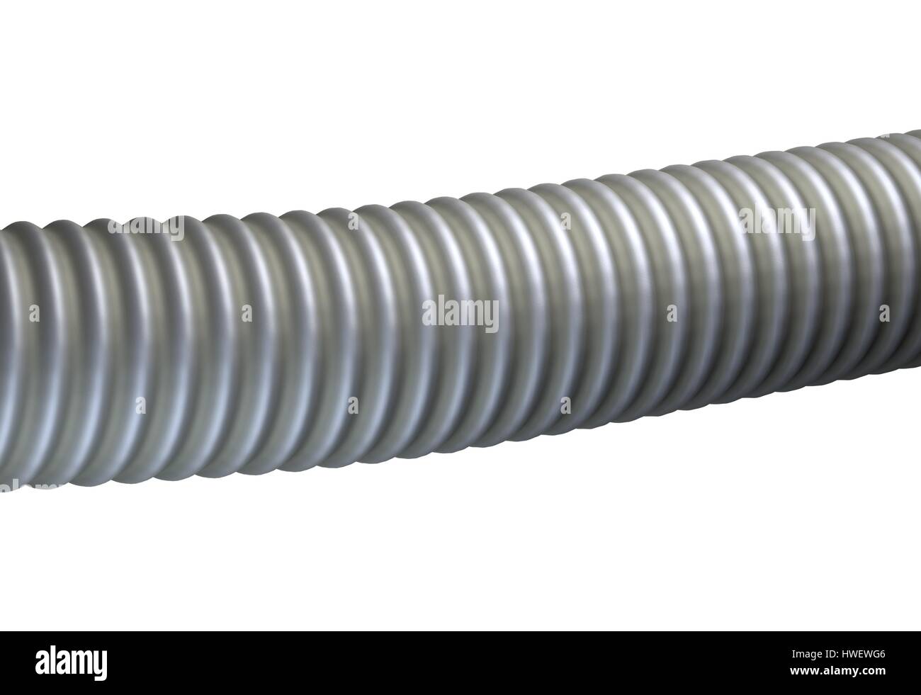 plastic ribbed hose isolated on white background 3d illustration Stock ...