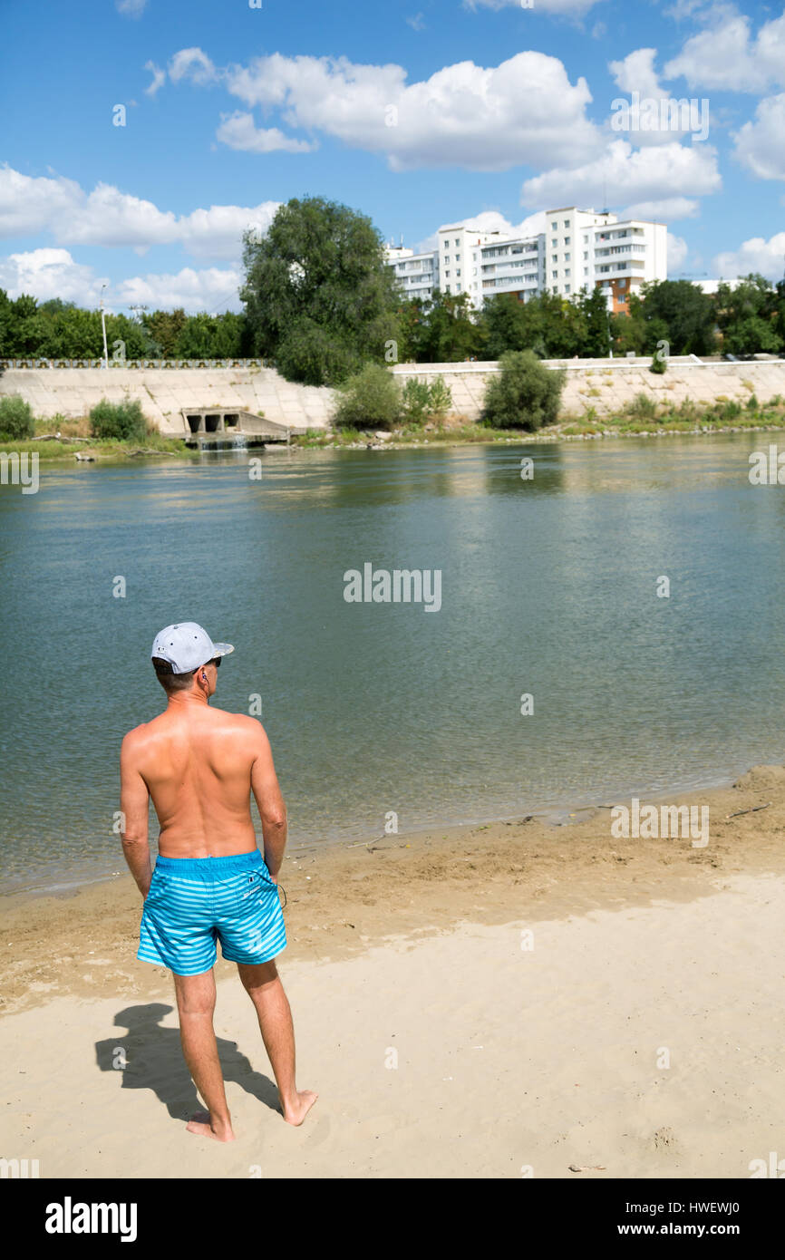 Tiraspol, Moldova, young man at the Dnister Stock Photo - Alamy