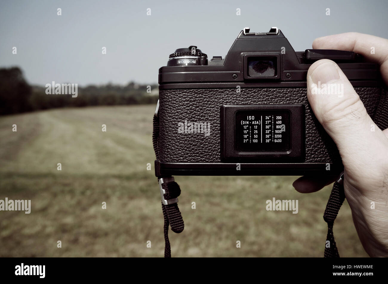Hand holding classic camera Stock Photo - Alamy