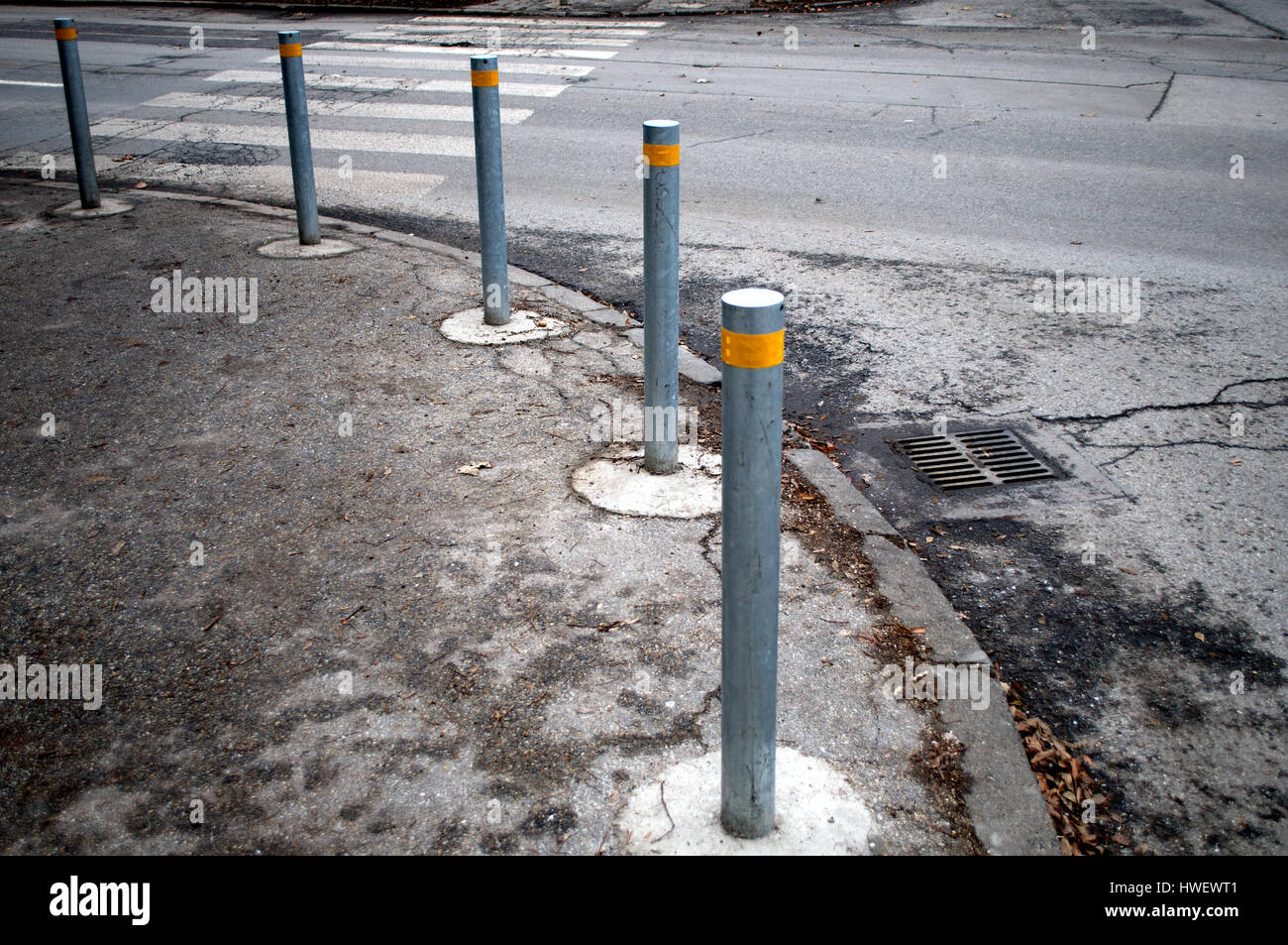 Row metal poles along hi-res stock photography and images - Alamy