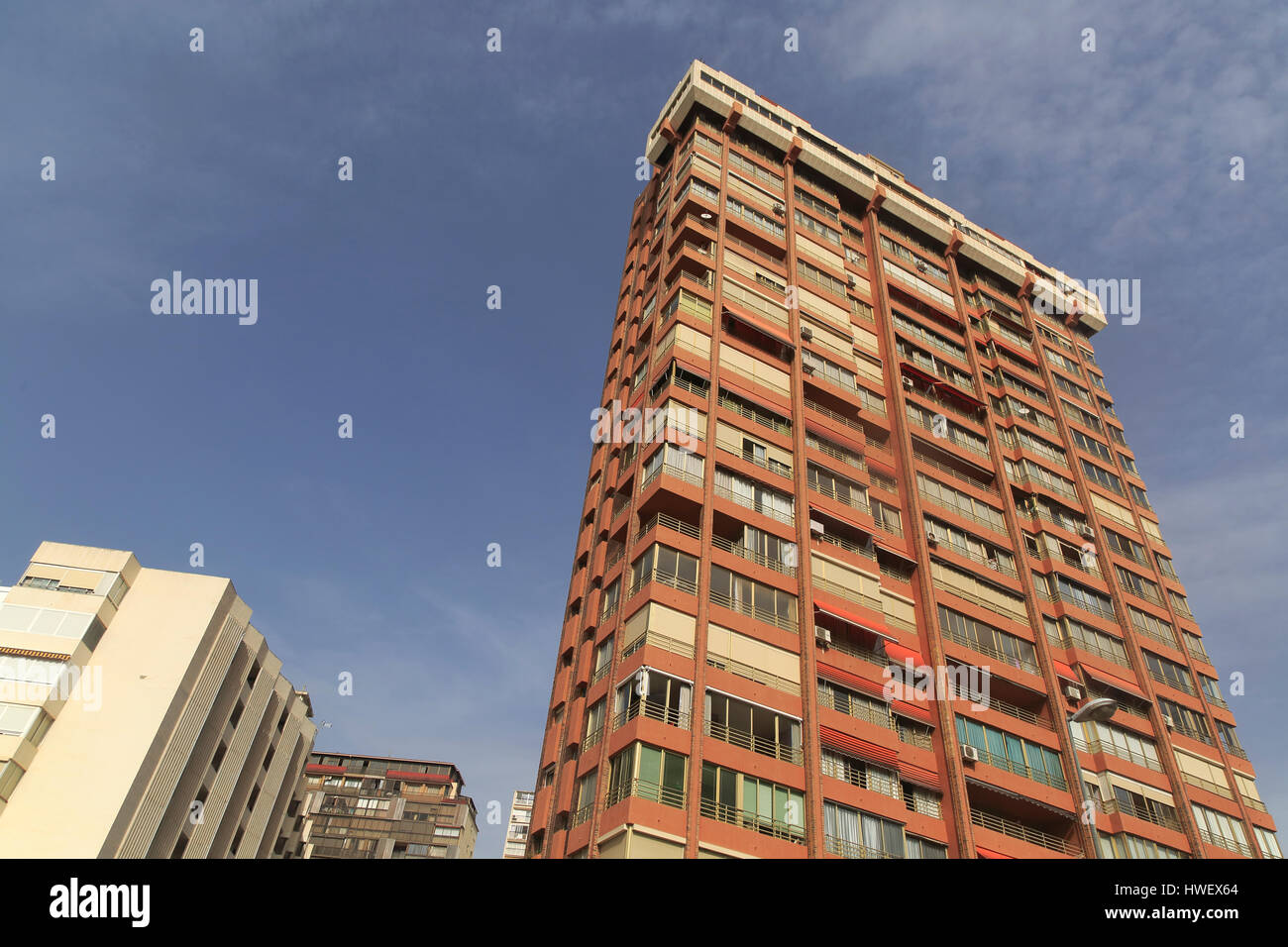 High rise apartment buildings, Benidorm, Alicante province, Spain Stock ...