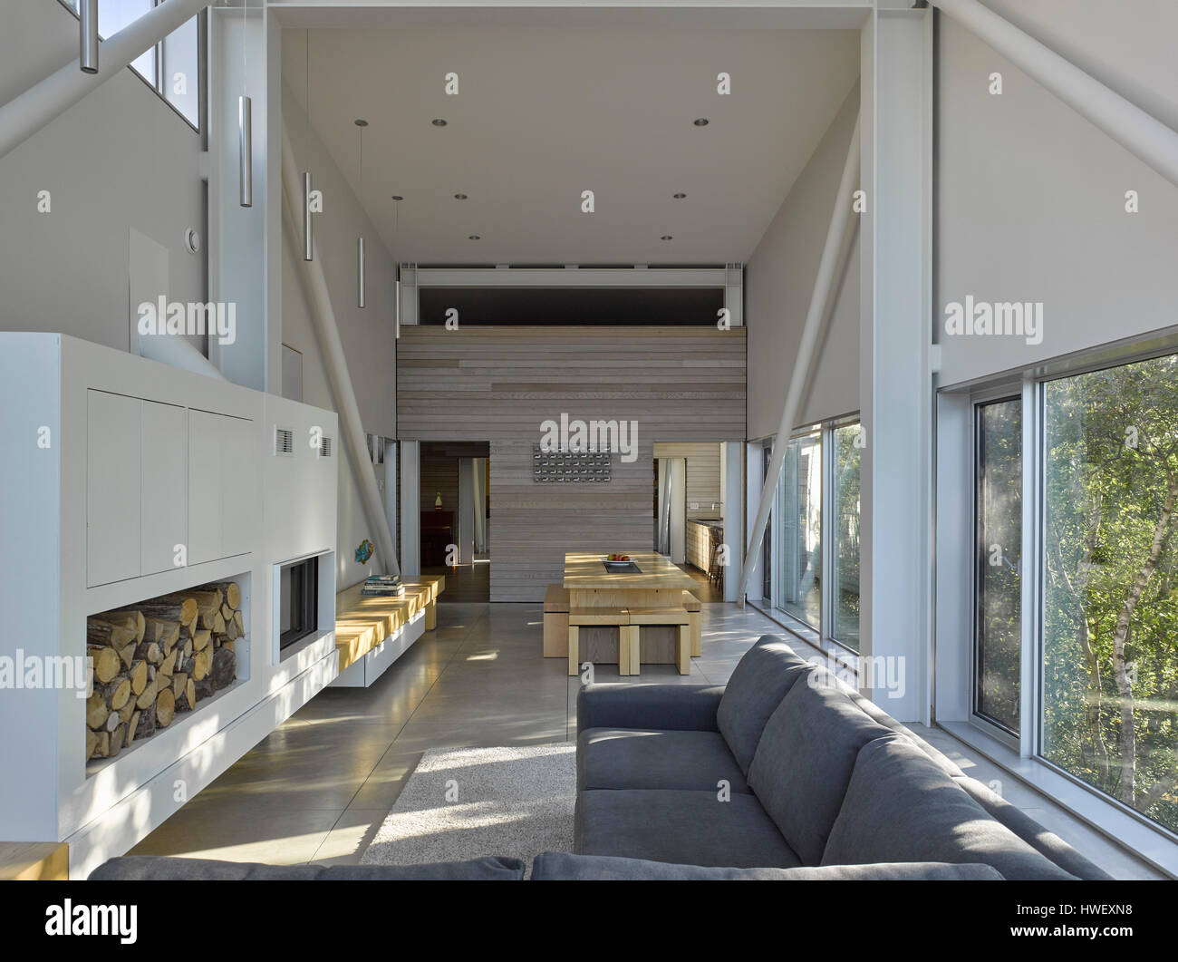 Living room. Two Hull House, Halifax, Canada. Architect: MacKay-Lyons ...