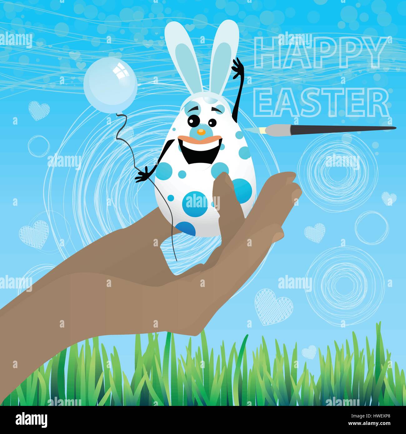 EASTER happi. An egg with a funny face Stock Vector Image & Art - Alamy