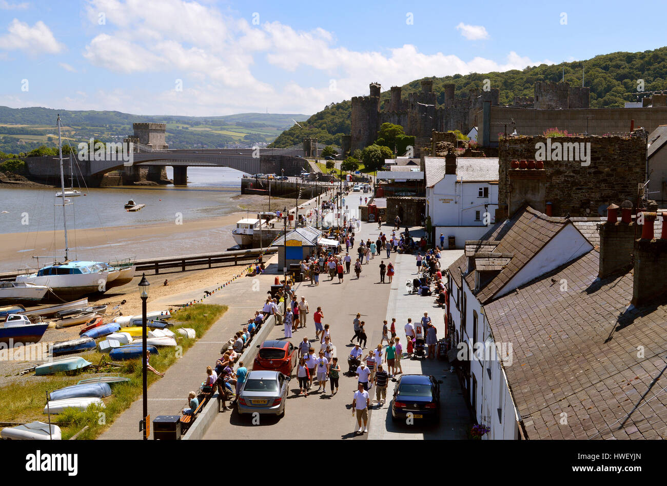 The historical medieval Conwy town Stock Photo - Alamy