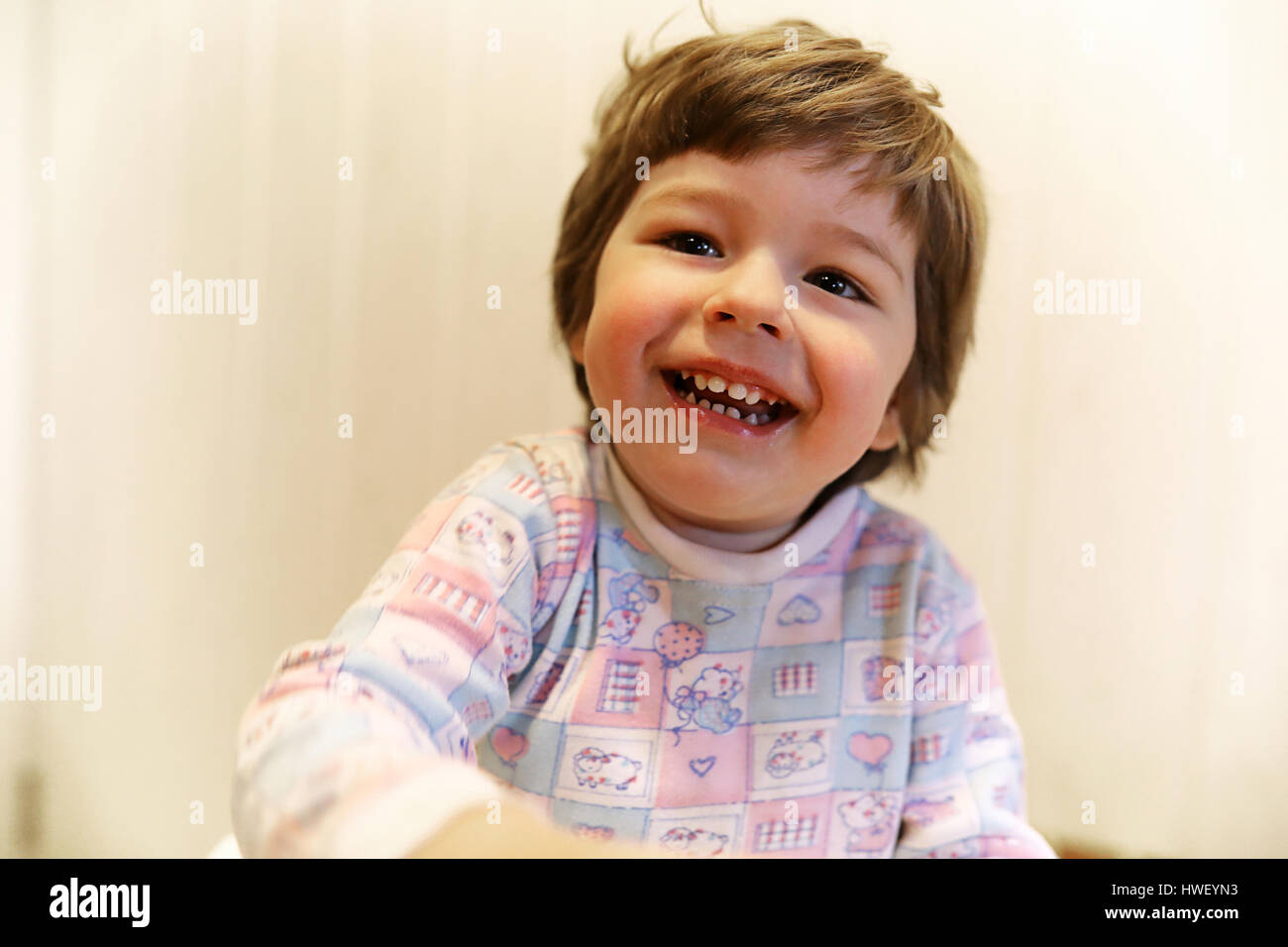 kid smiling and have fun white background Stock Photo - Alamy
