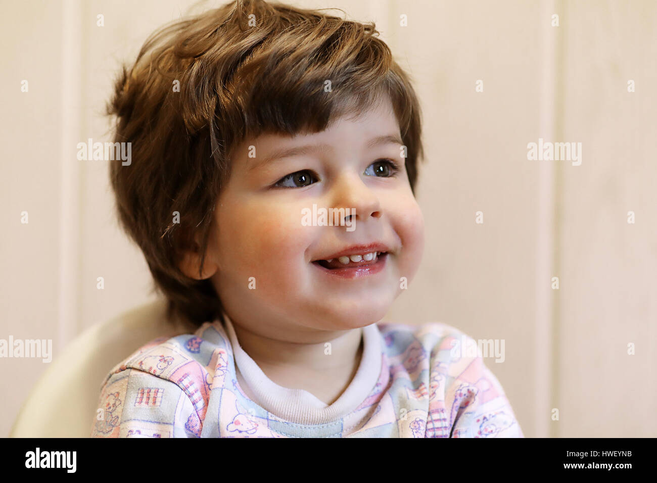 kid smiling and have fun white background Stock Photo - Alamy