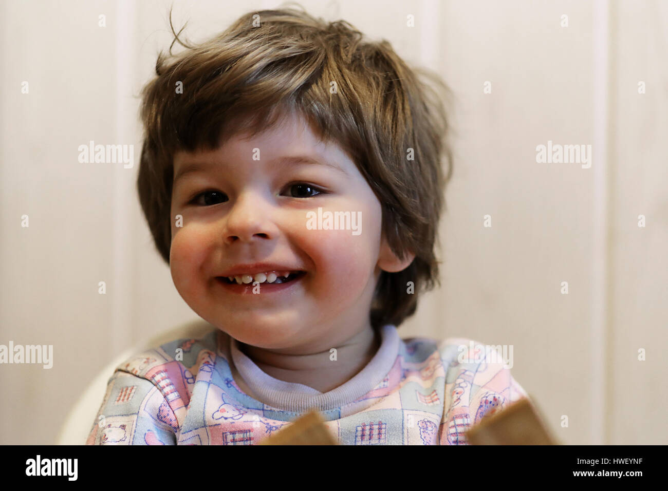 kid smiling and have fun white background Stock Photo - Alamy