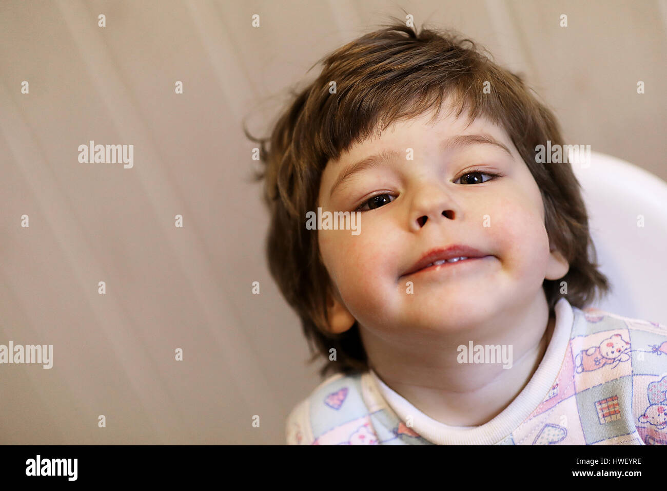 kid smiling and have fun white background Stock Photo - Alamy