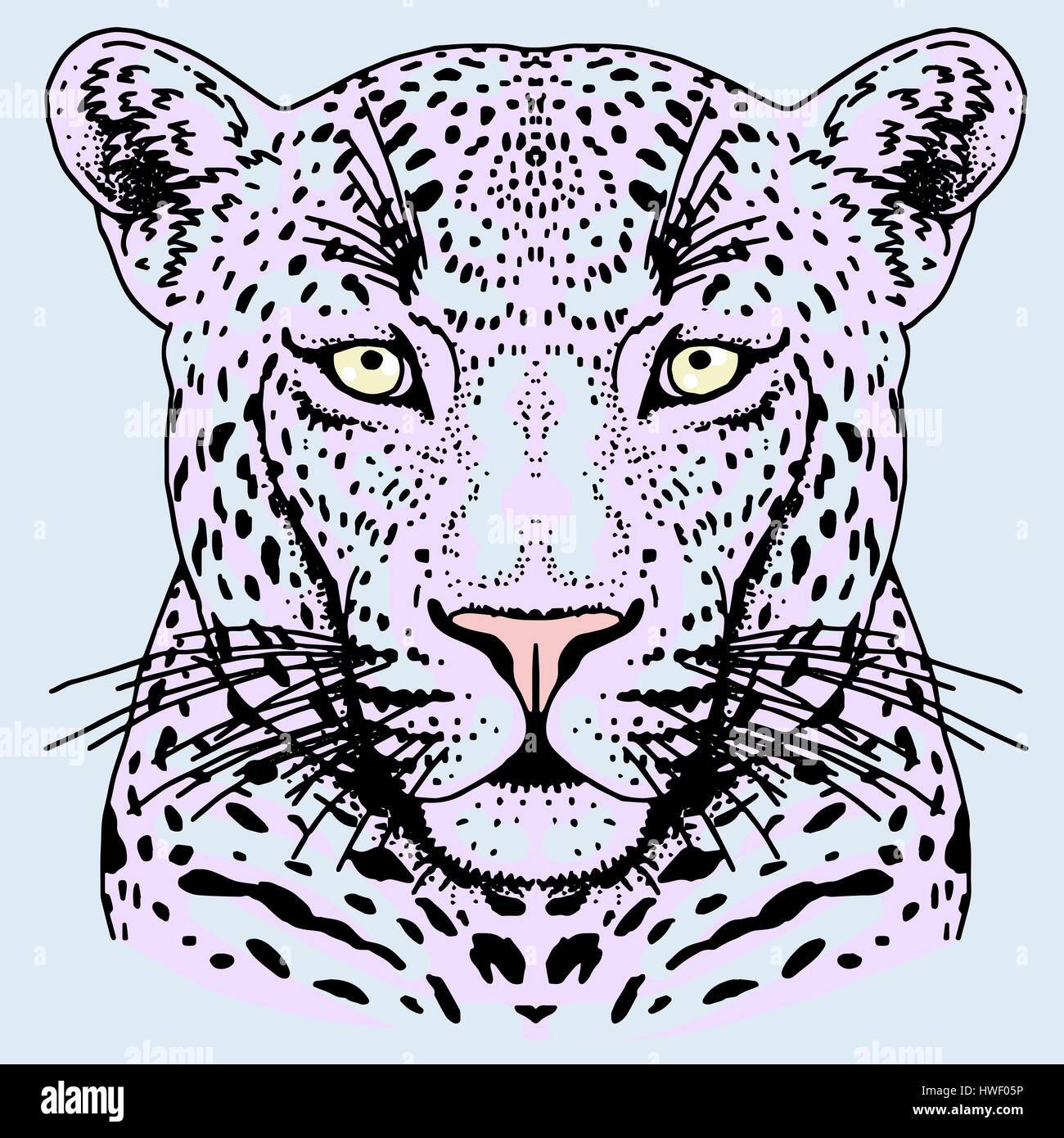 Leopard face tattoo ,Vector illustration, print Stock Vector Image ...