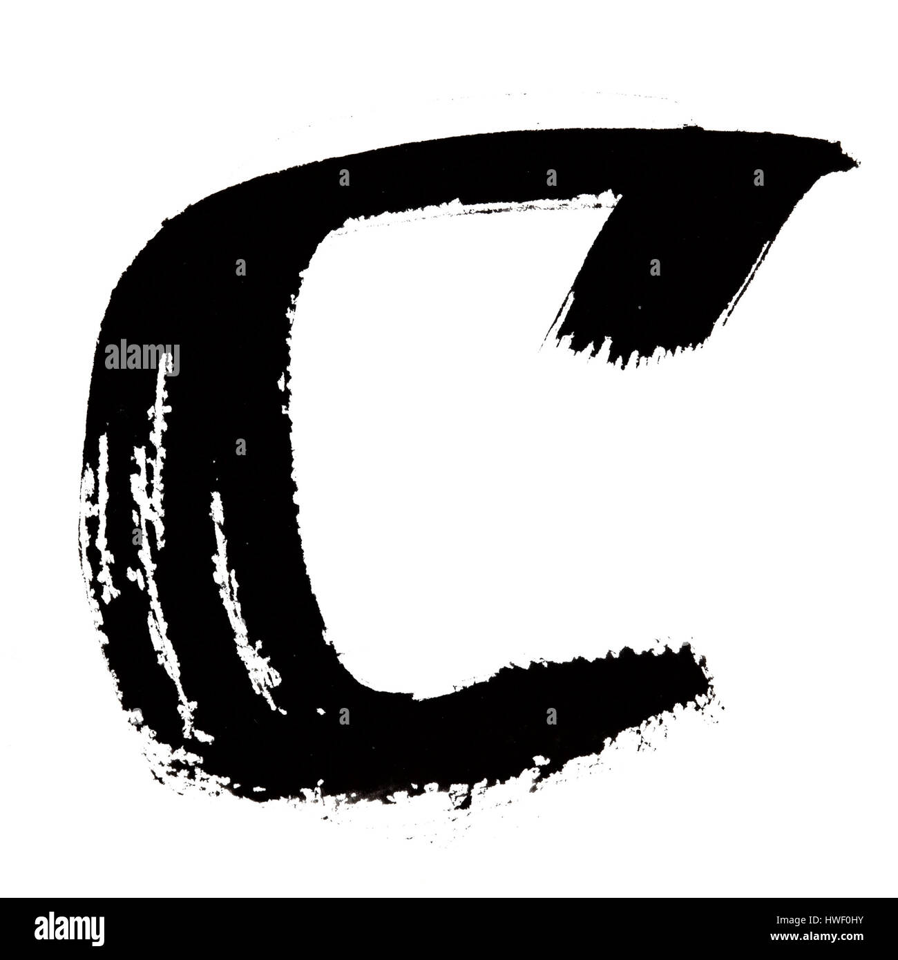 C - Black ink letters isolated over the white background Stock Photo ...