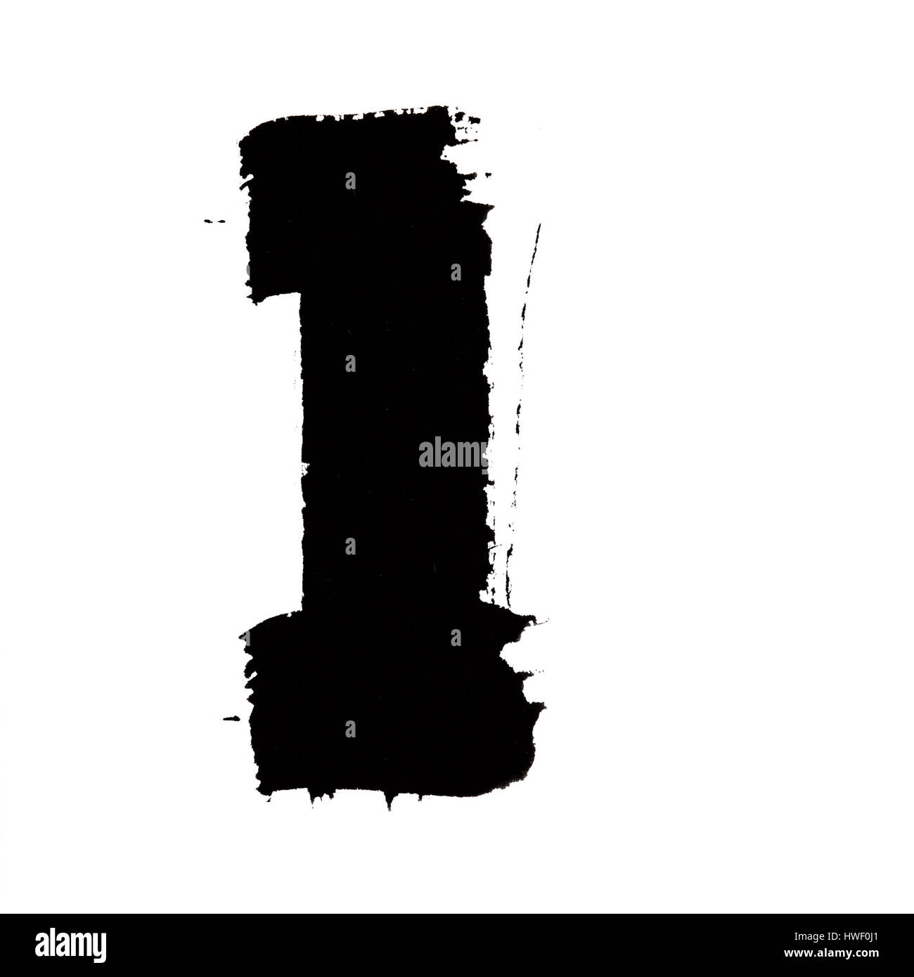 I - Black ink letters isolated over the white background Stock Photo ...