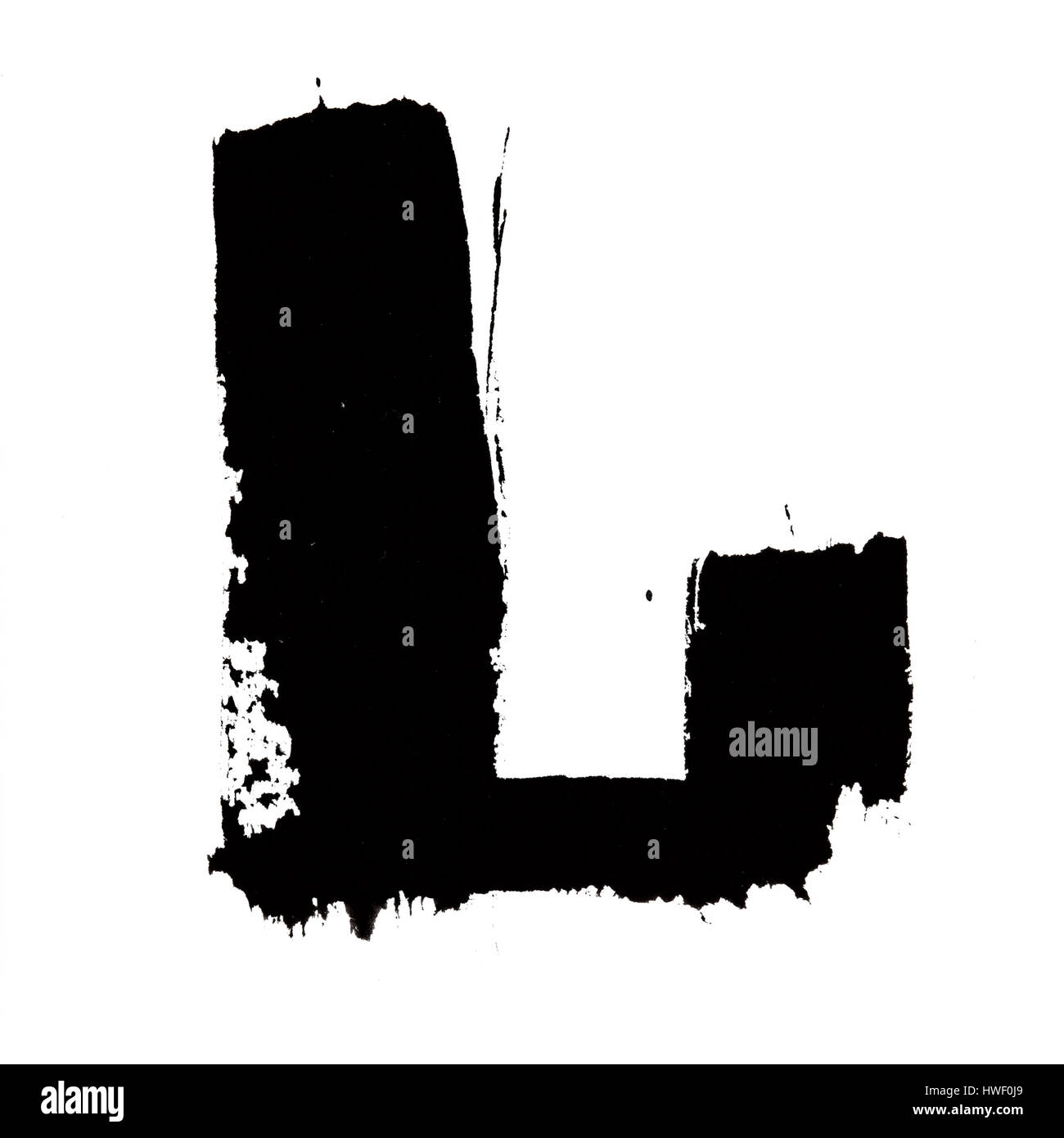 L - Black ink letters isolated over the white background Stock Photo ...