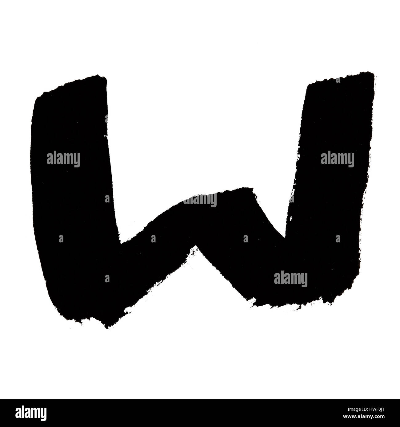 W - Black ink letters isolated over the white background Stock Photo ...