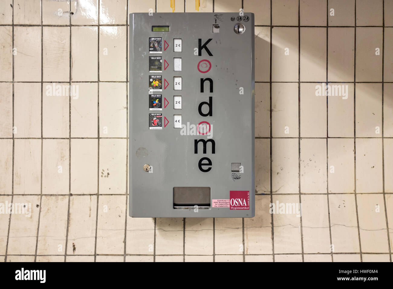 wall mounted Billy Boy condom machine Stock Photo - Alamy