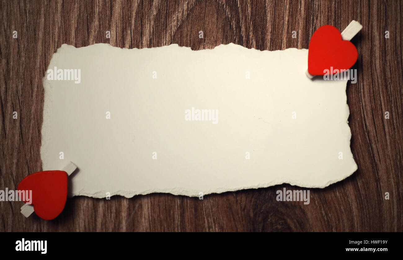 white sheet of paper love notes and heart shape Stock Photo - Alamy