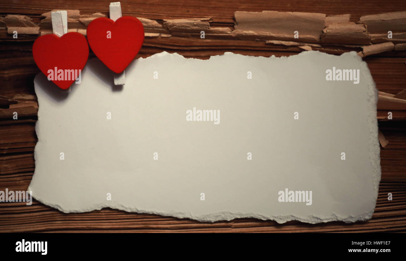 white sheet of paper love notes and heart shape Stock Photo - Alamy