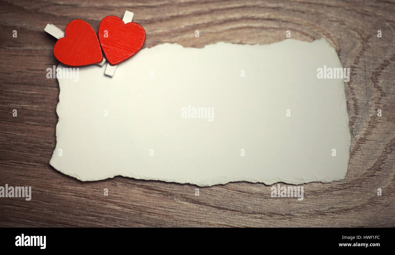 white sheet of paper love notes and heart shape Stock Photo - Alamy