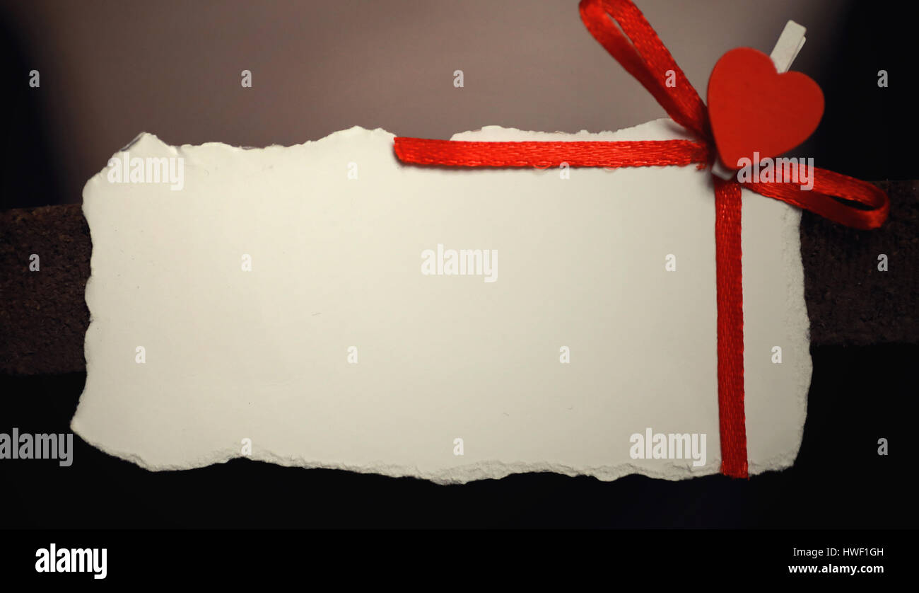 white sheet of paper love notes and heart shape Stock Photo - Alamy