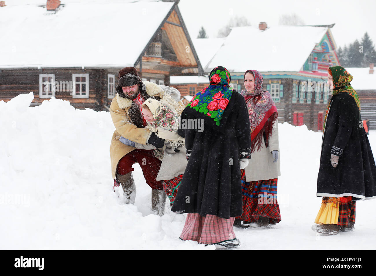 Traditional winter costume of peasant medieval age in russia Stock ...