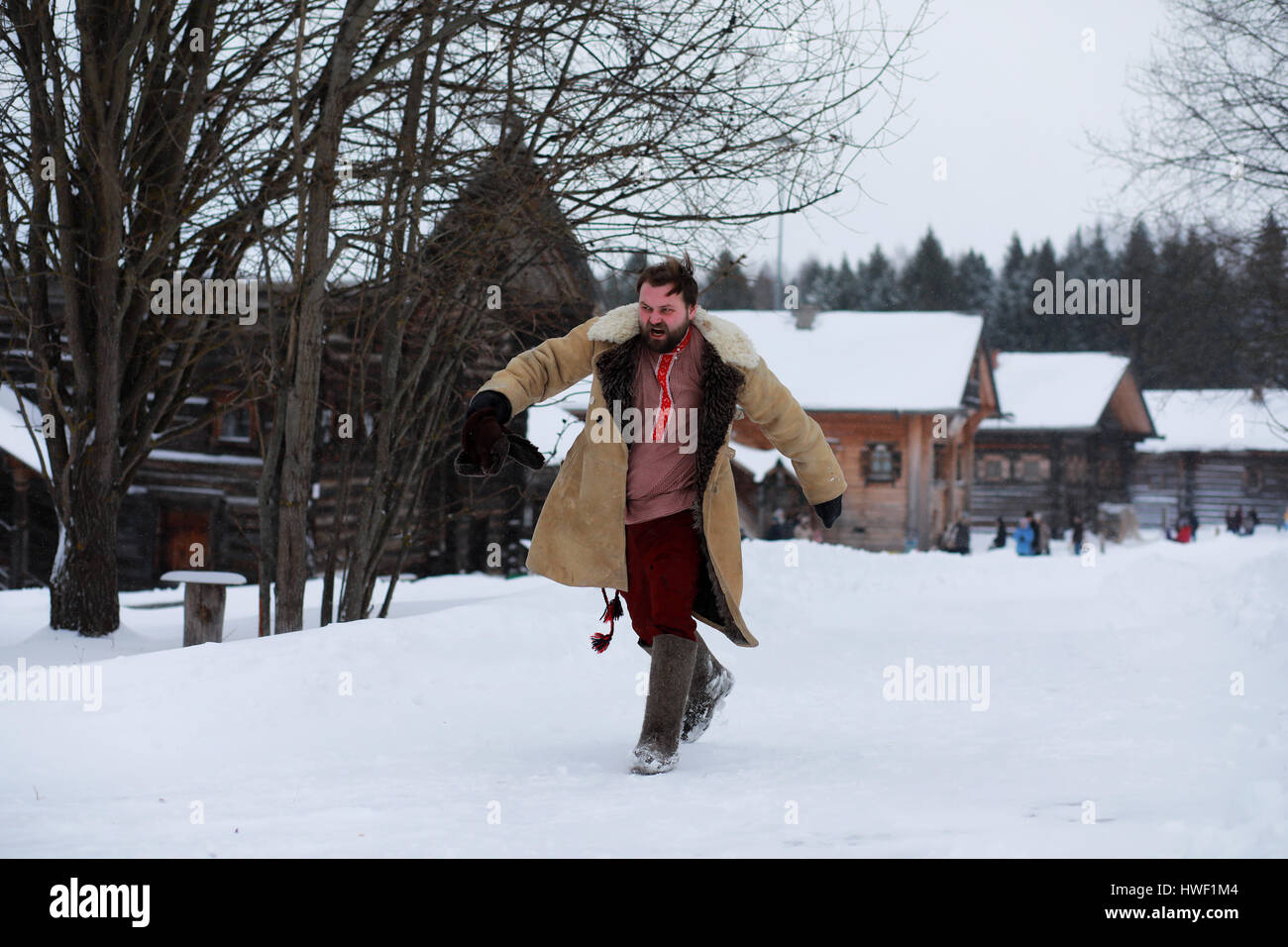 Traditional winter costume peasant medieval hi-res stock photography ...