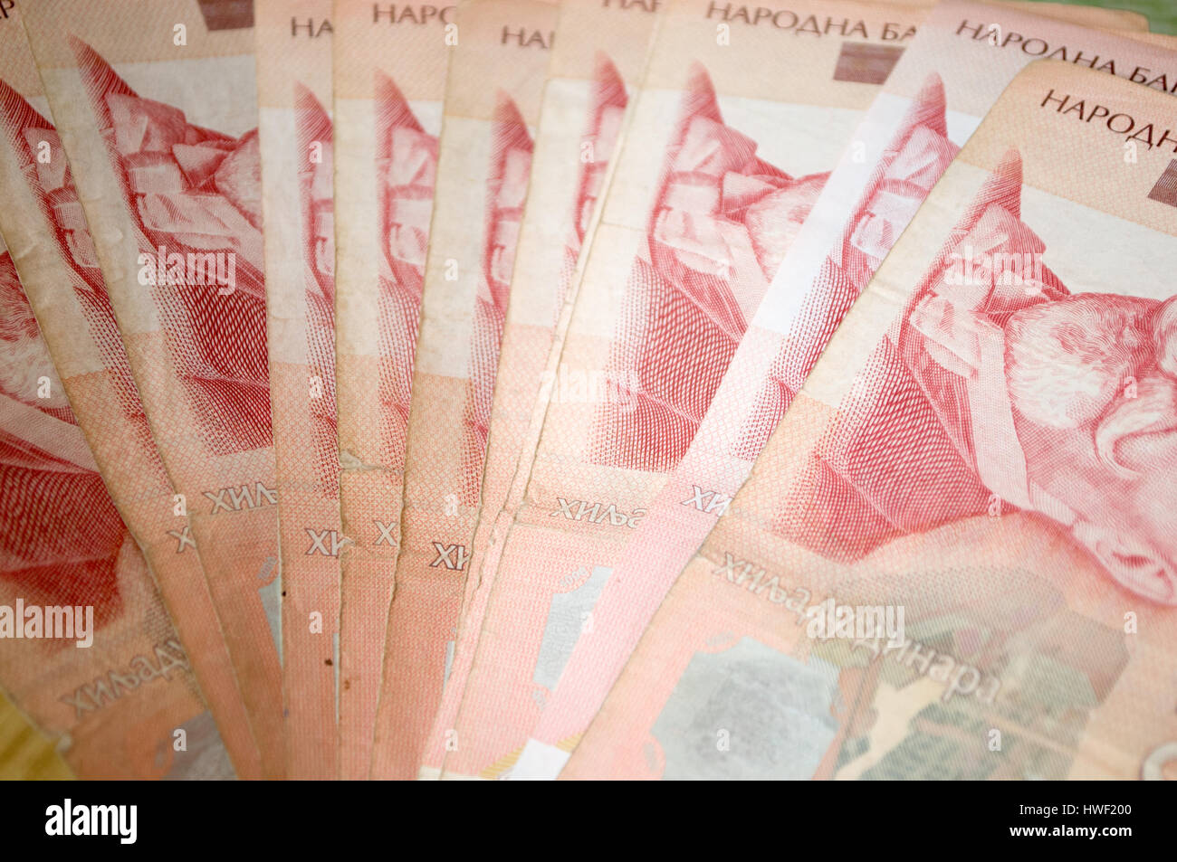 Serbian dinar money, banknotes of 1,000 dinars Stock Photo - Alamy