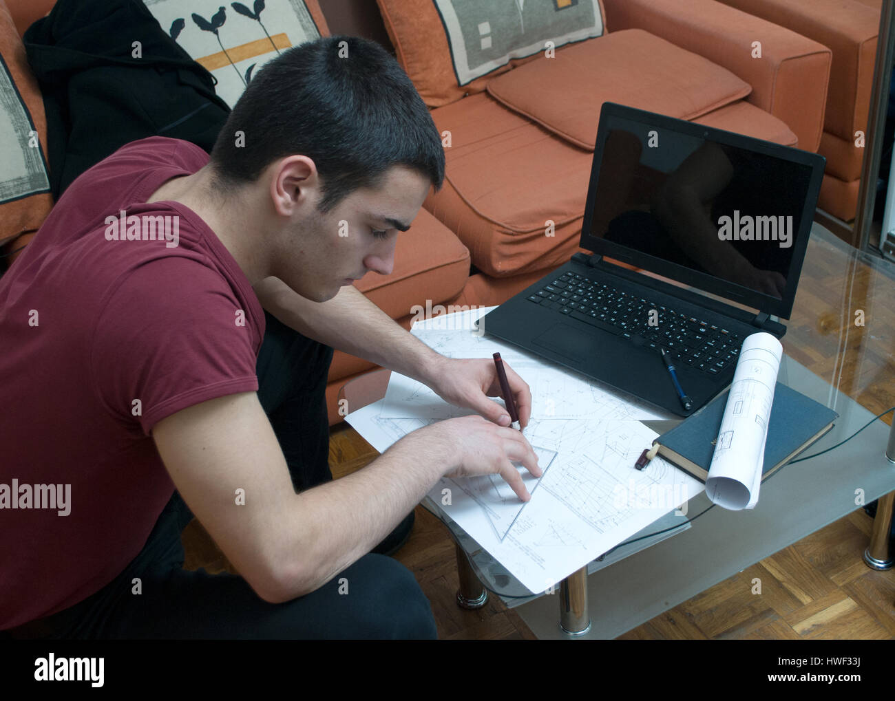 Drawing construction works, Novi Sad, Serbia Stock Photo - Alamy