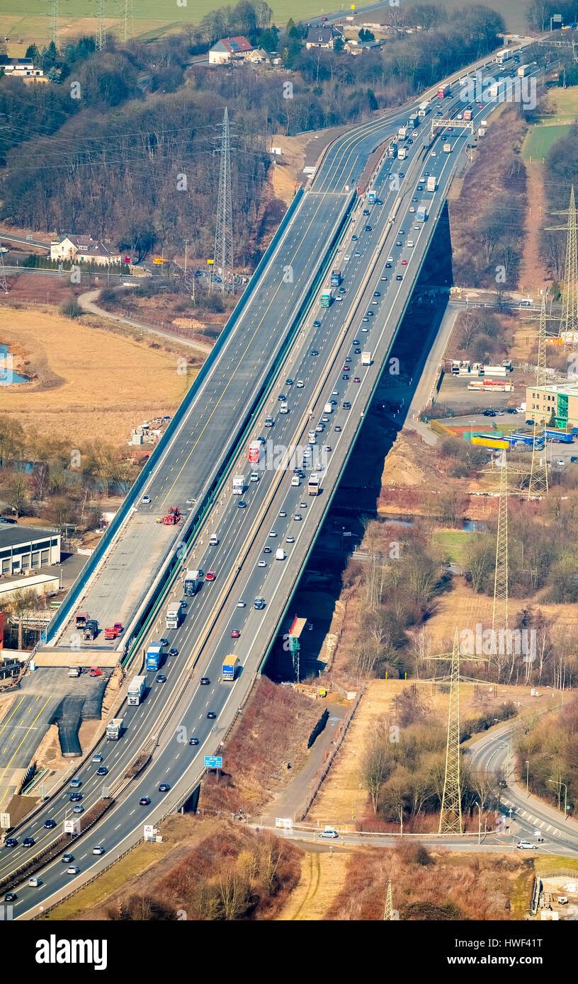 Construction Lenne Viaduct, Highway A45, Hagen, Ruhr, Nordrhein ...
