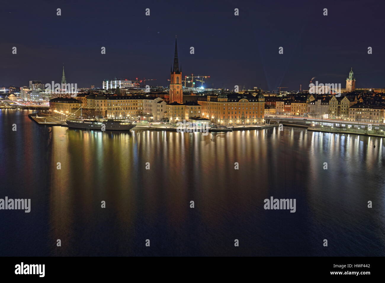 Stockholm at night Stock Photo - Alamy