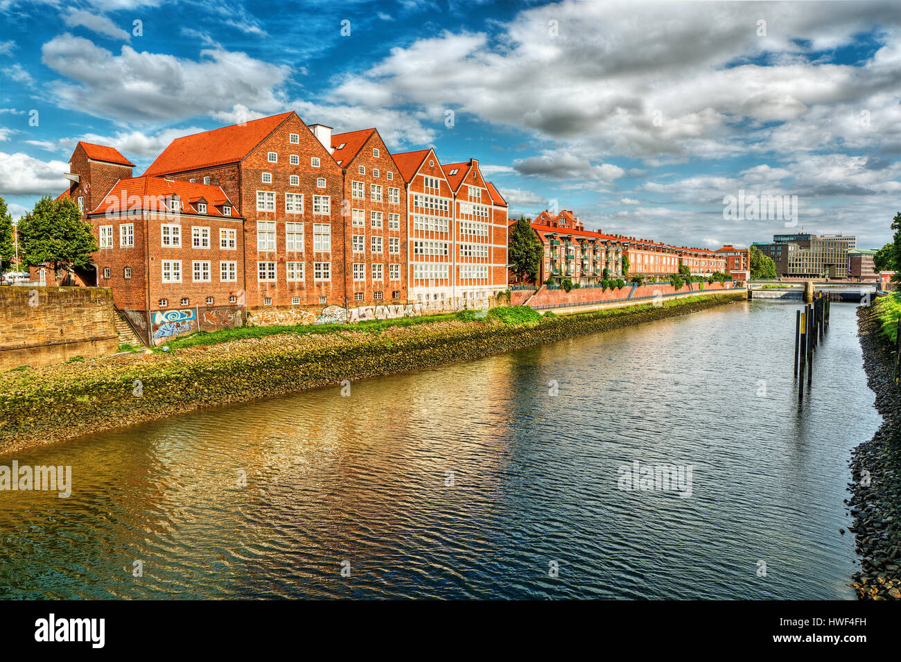 River Weser in Bremen (Germany), HDR-technique Stock Photo - Alamy