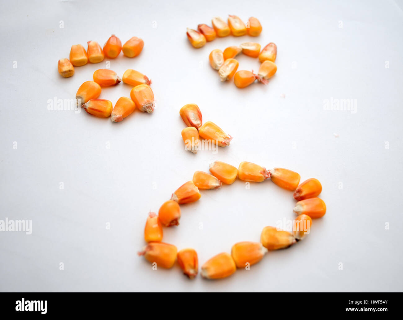 Healthy ecological corn surprised smiley face on a white background ...