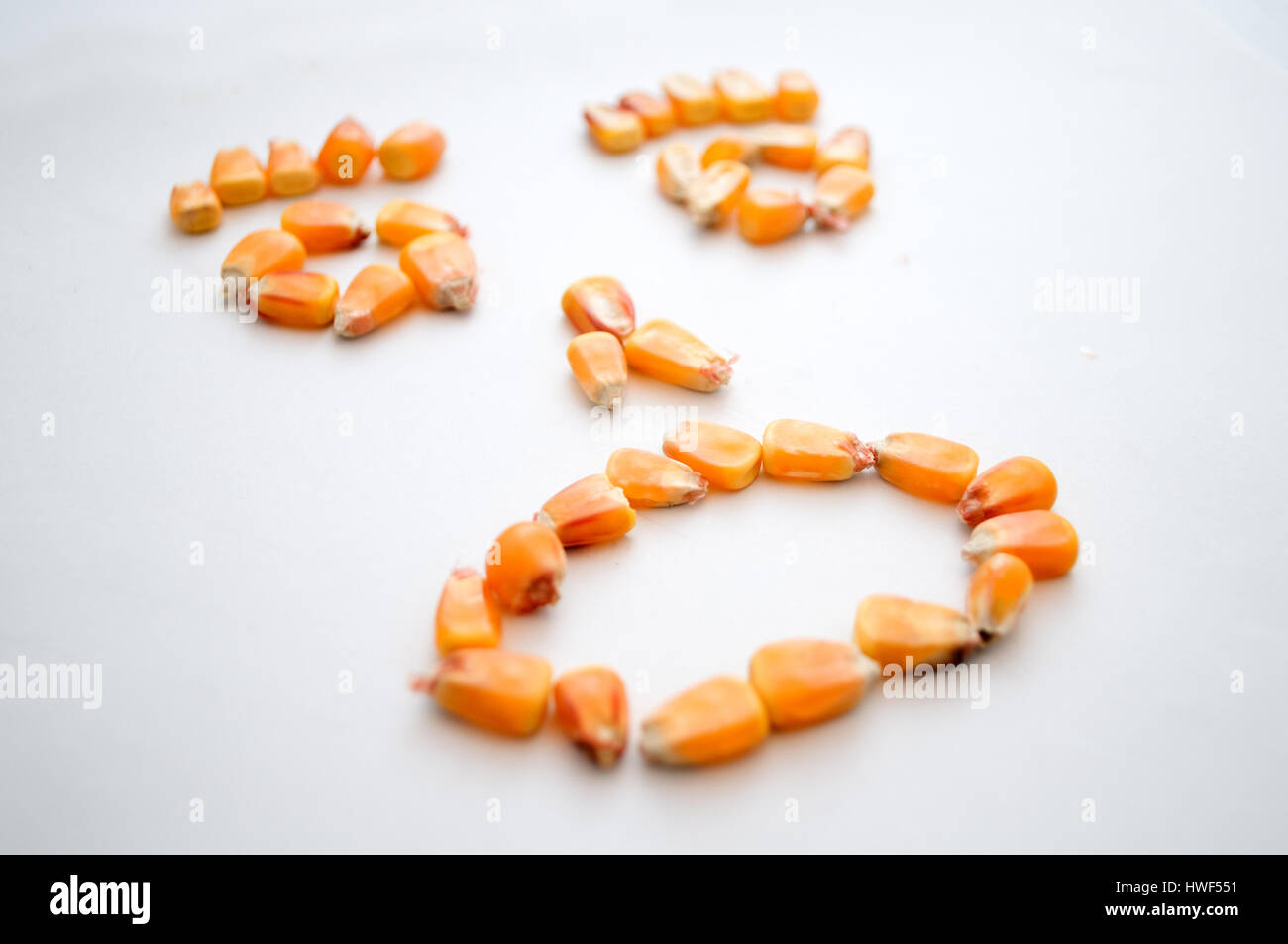 Healthy ecological corn surprised smiley face on a white background ...
