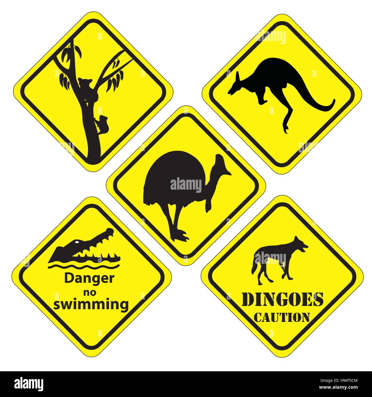 Dingo warning sign Cut Out Stock Images & Pictures - Alamy