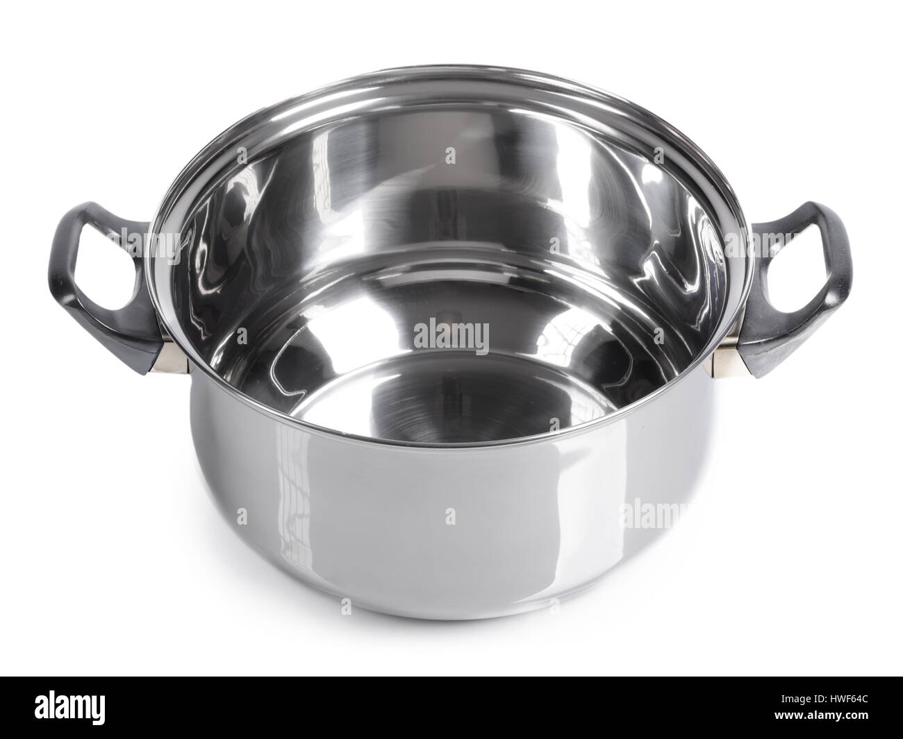Empty pan on isolated on white background Stock Photo - Alamy