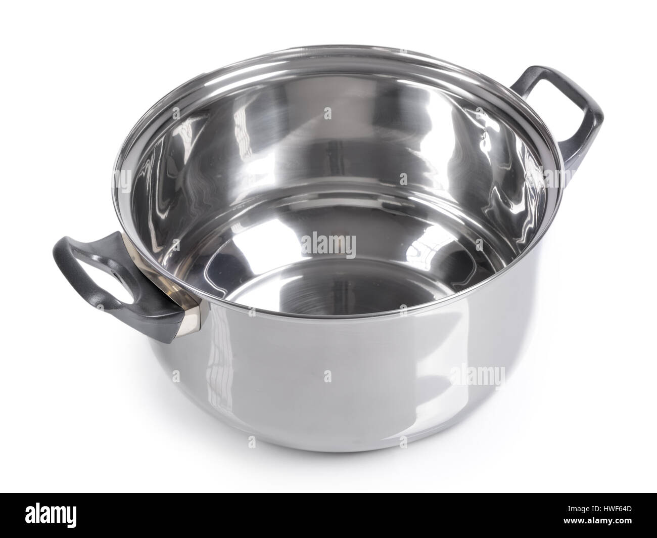 Empty pan on isolated on white background Stock Photo - Alamy