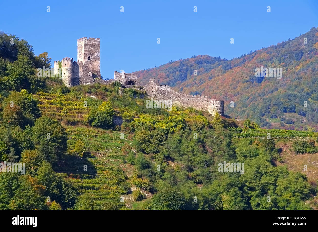 Spitz castle ruin Hinterhaus, Wachau Stock Photo - Alamy