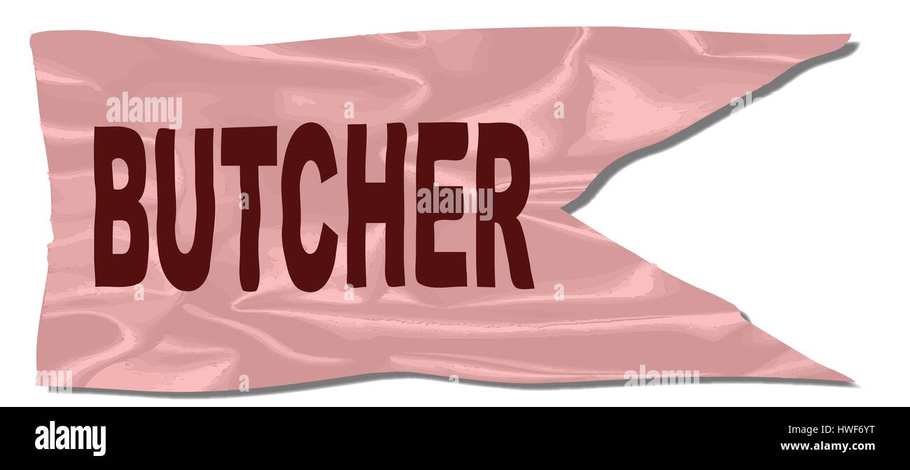 A silk flag with the legend BUTCHER Stock Vector Image & Art - Alamy