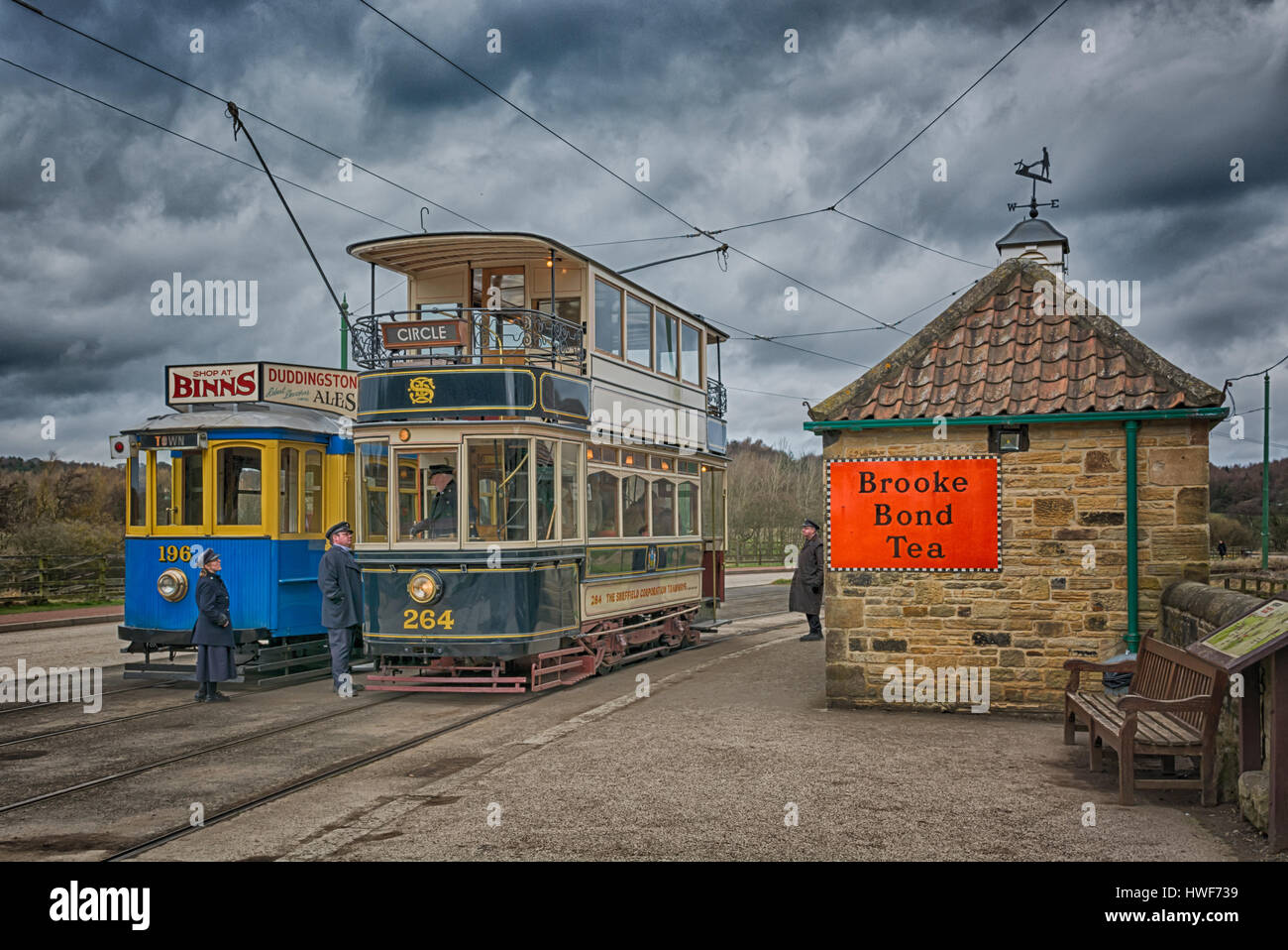 Trams at Beamish open air museum. UK Stock Photo - Alamy