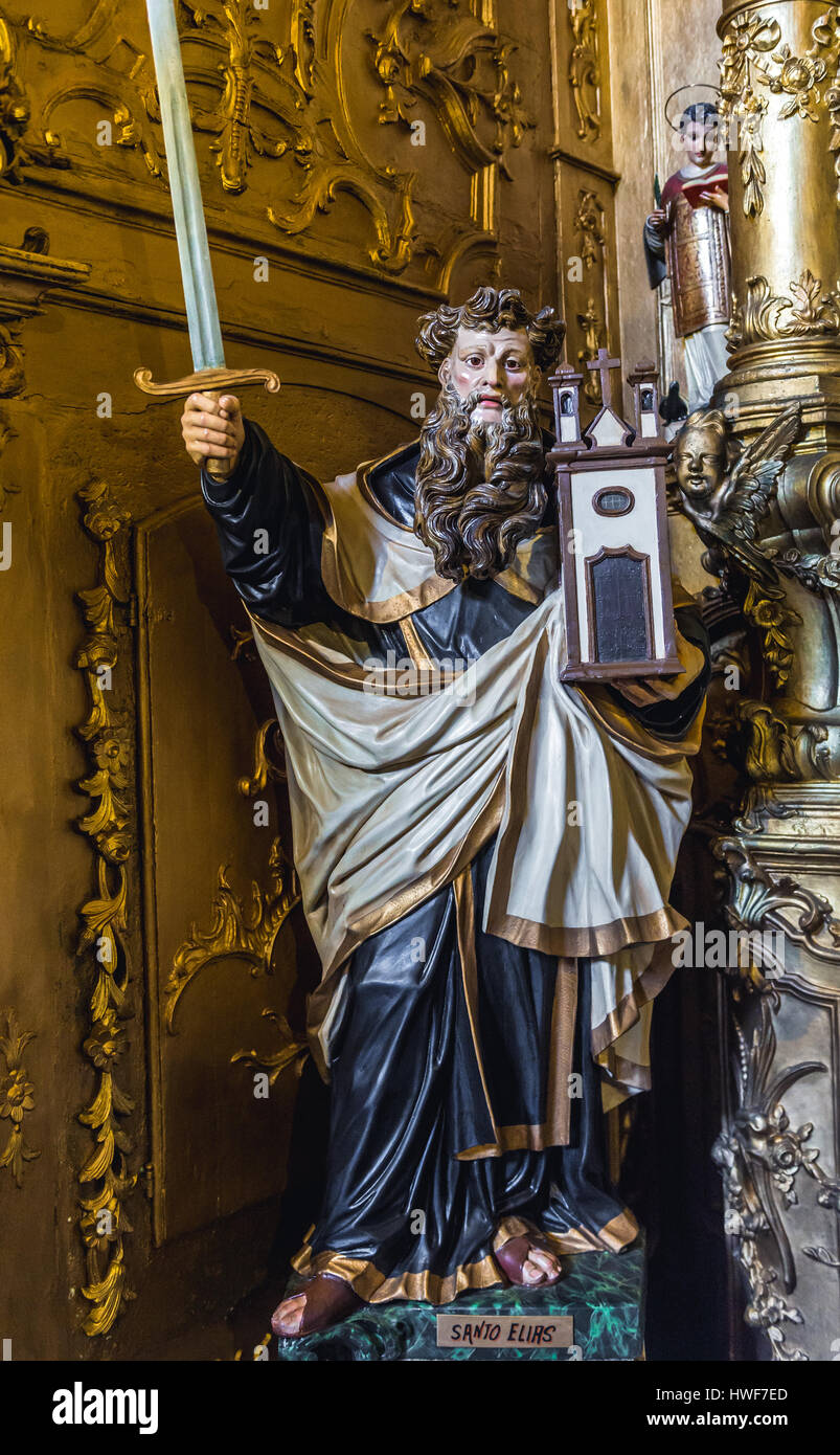 Saint Elias statue in one of the side altars of Carmelite Church ...