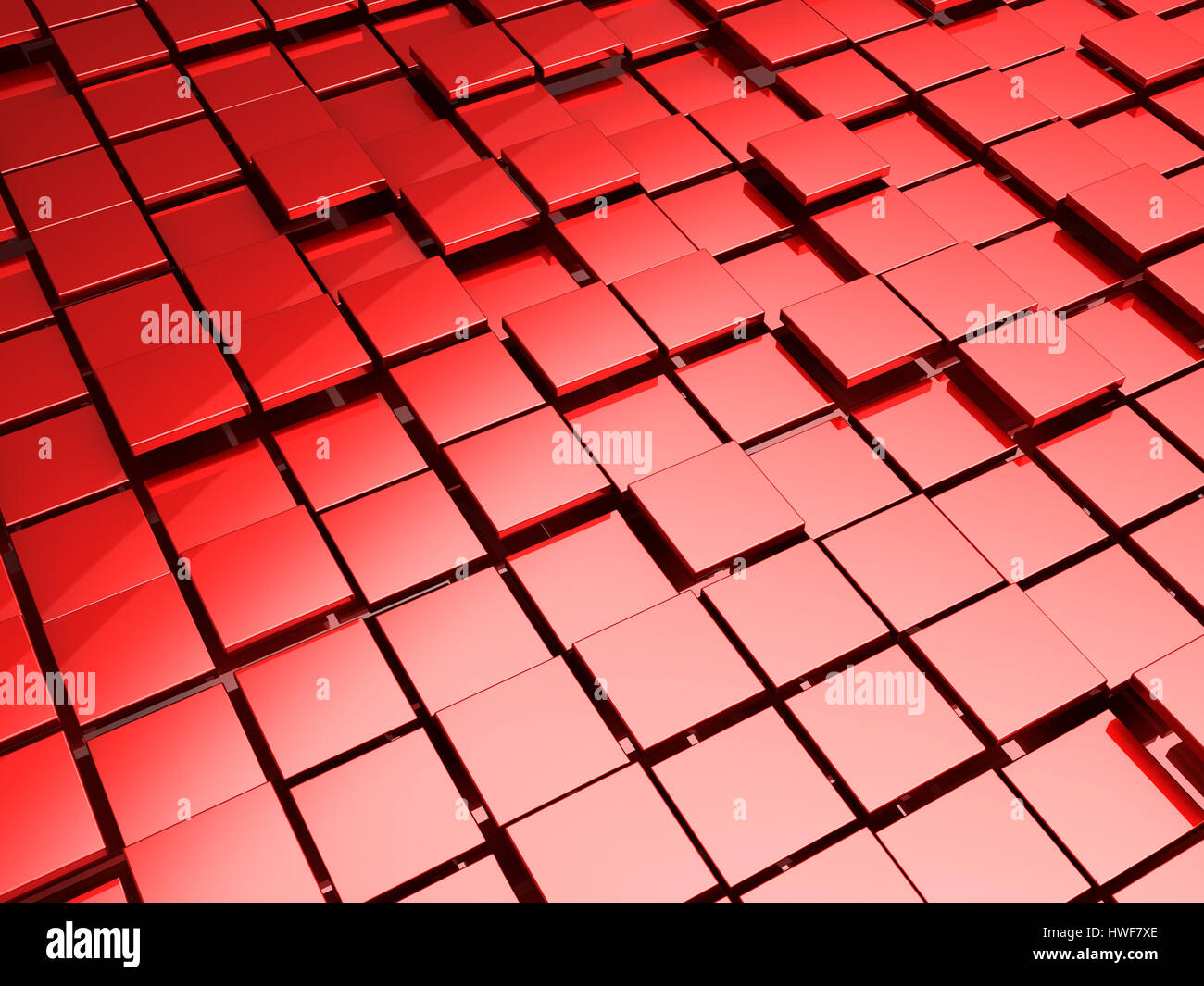 abstract 3d illustration of red tiles background Stock Photo - Alamy