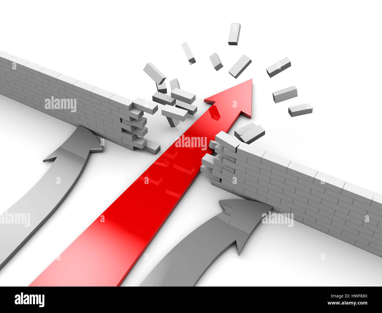 abstract 3d illustration of arrow win in competition Stock Photo - Alamy