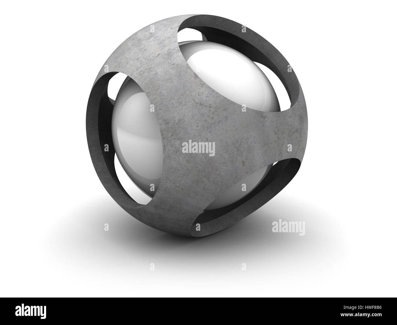 abstract 3d illustration of concrete sphere Stock Photo - Alamy