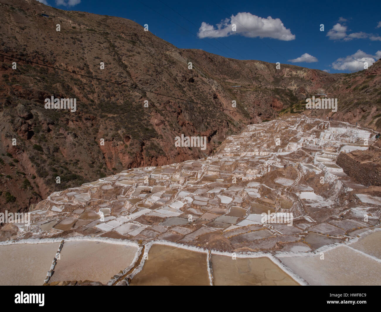 Salina de Maras, the traditional inca salt field in Maras near Cuzco in ...