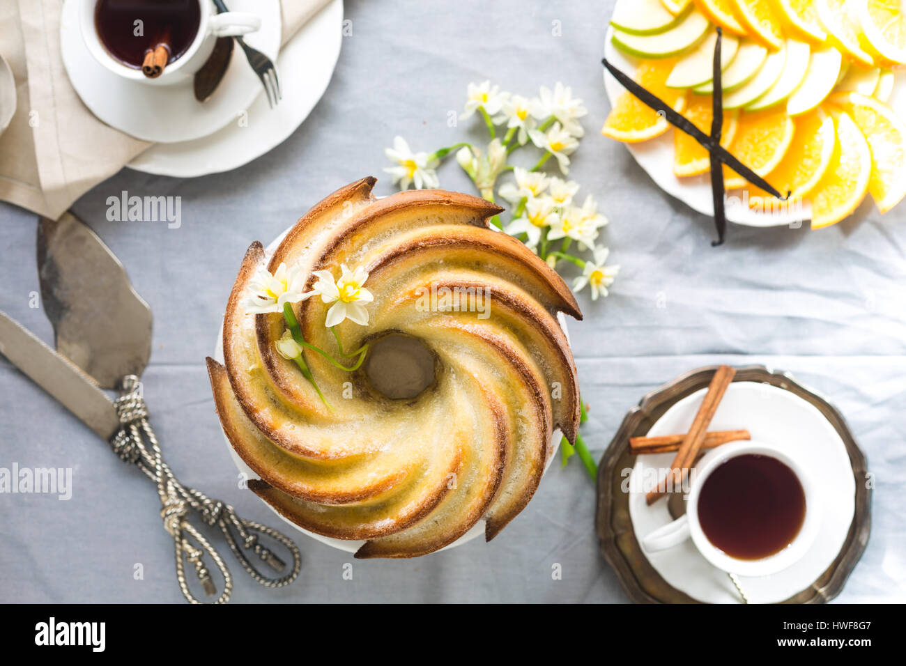 Czech spiral bundt cake - Babovka Stock Photo - Alamy