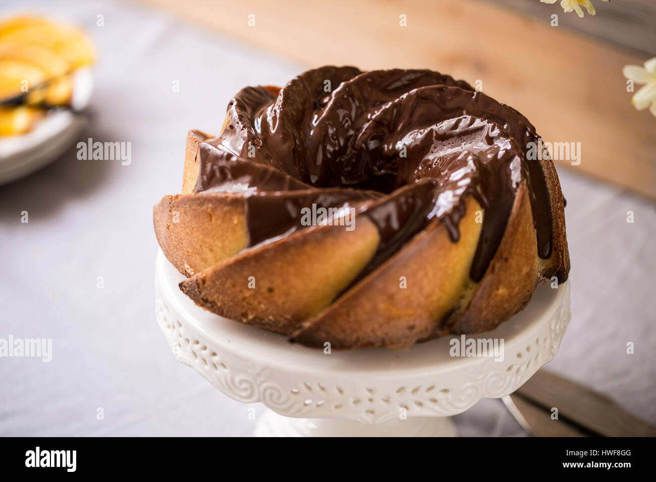 Czech spiral bundt cake - Babovka Stock Photo - Alamy