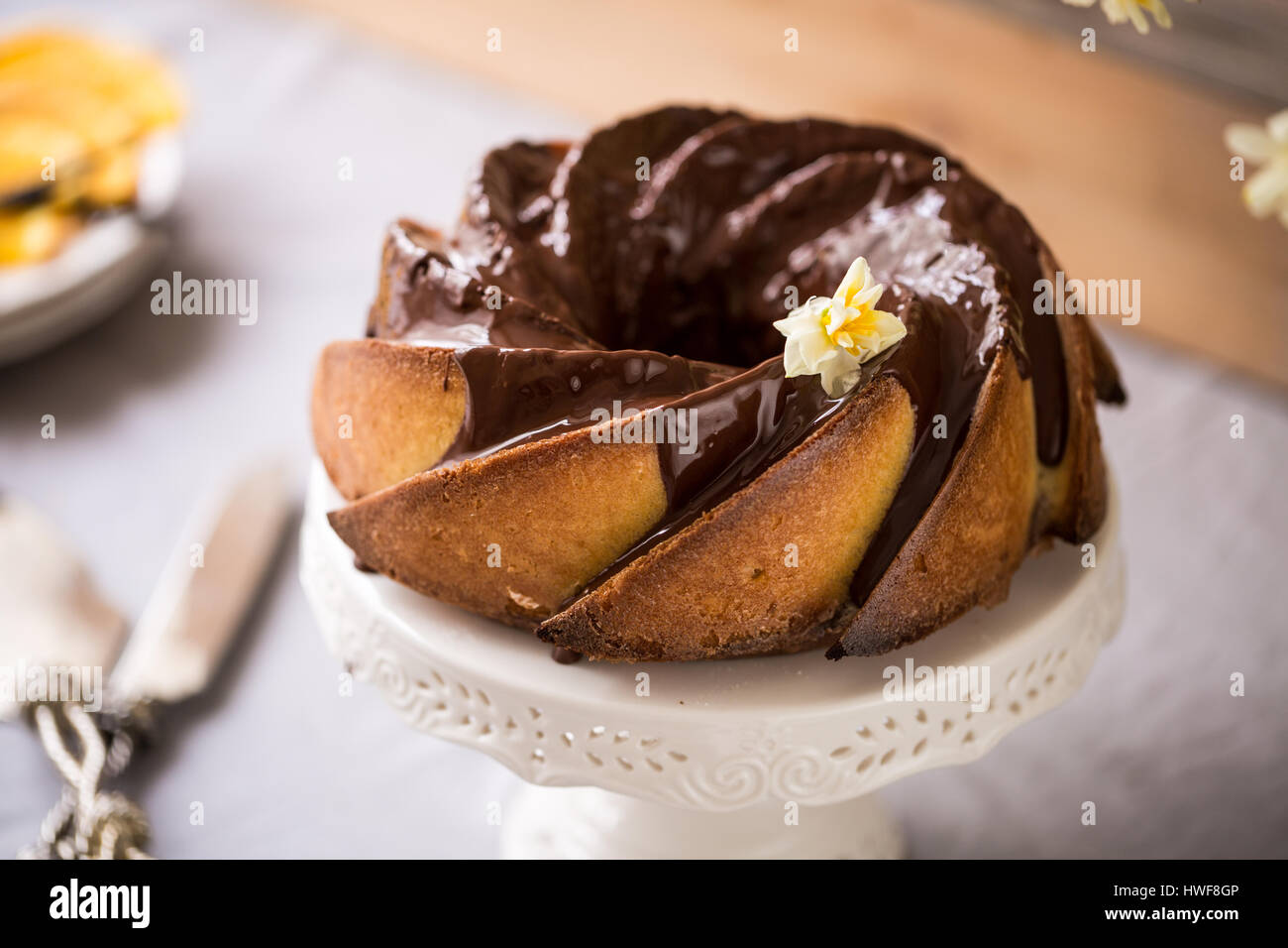 Czech spiral bundt cake - Babovka Stock Photo - Alamy