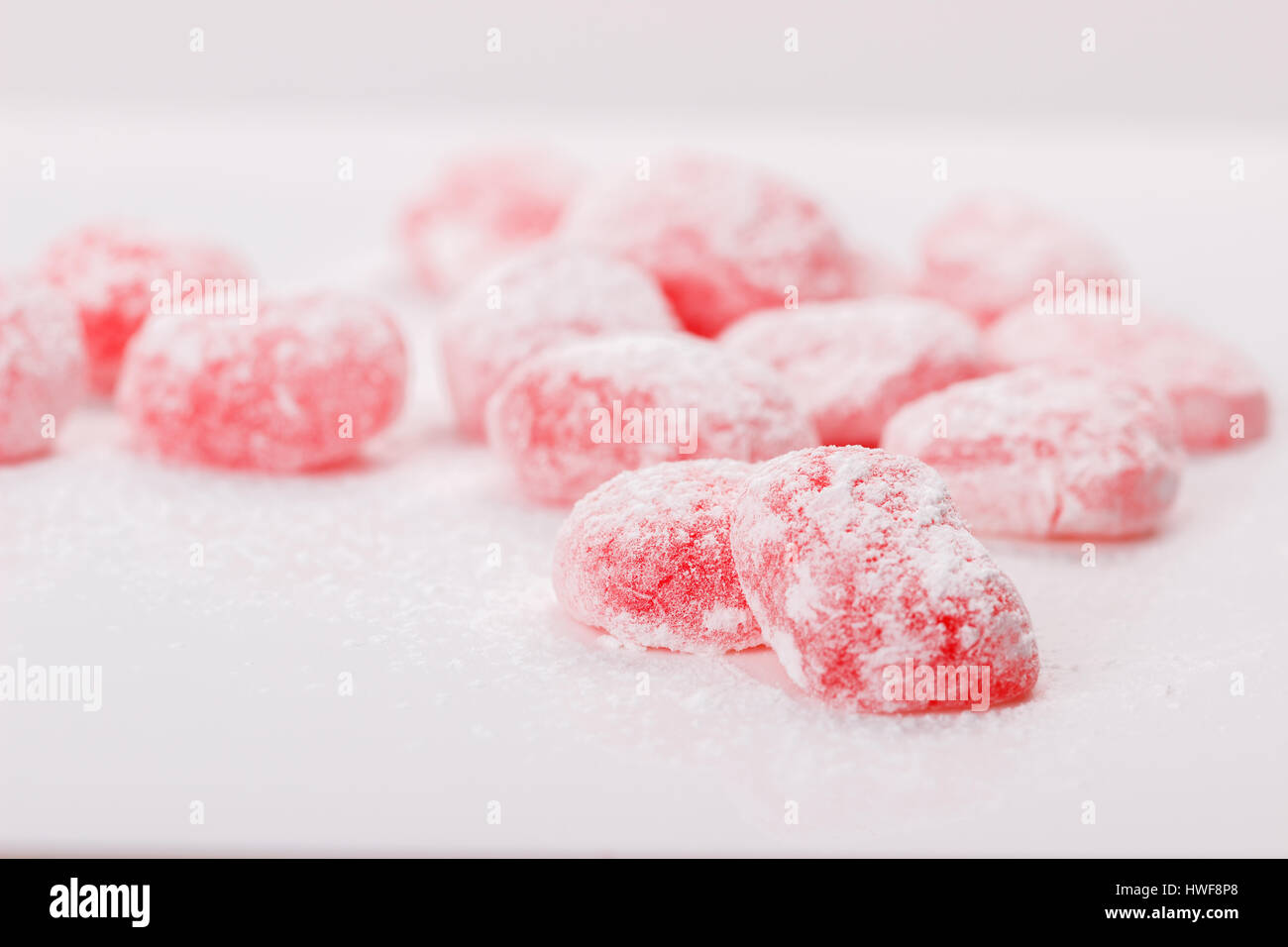 Rose Turkish delight, traditional sweets over white background Stock ...