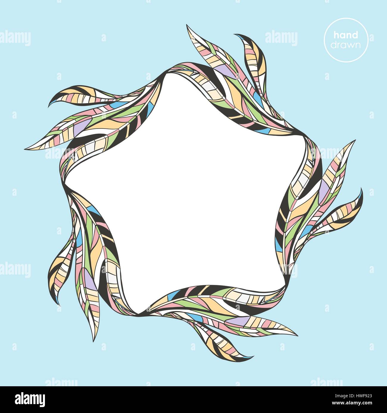 Abstract leaves frame border. Floral leaf banner for text vector design ...