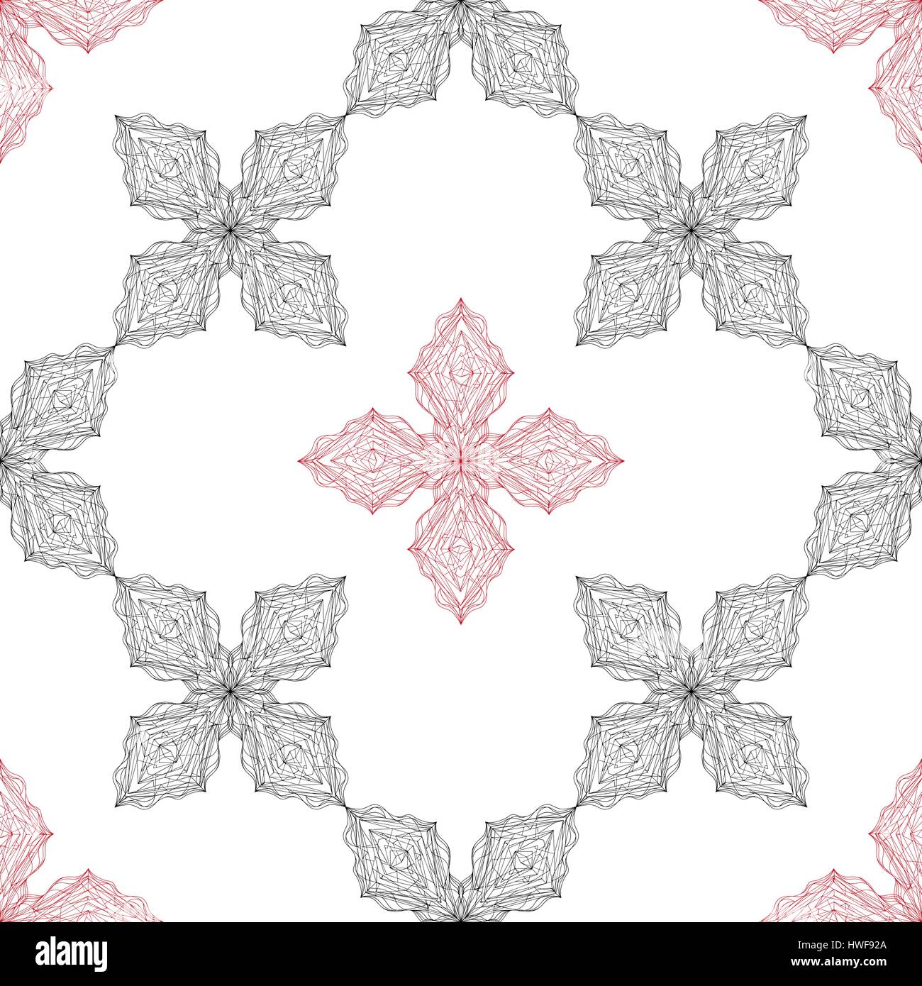 Hand Drawn Ornament Pattern Vector Geometric Tracery Seamless