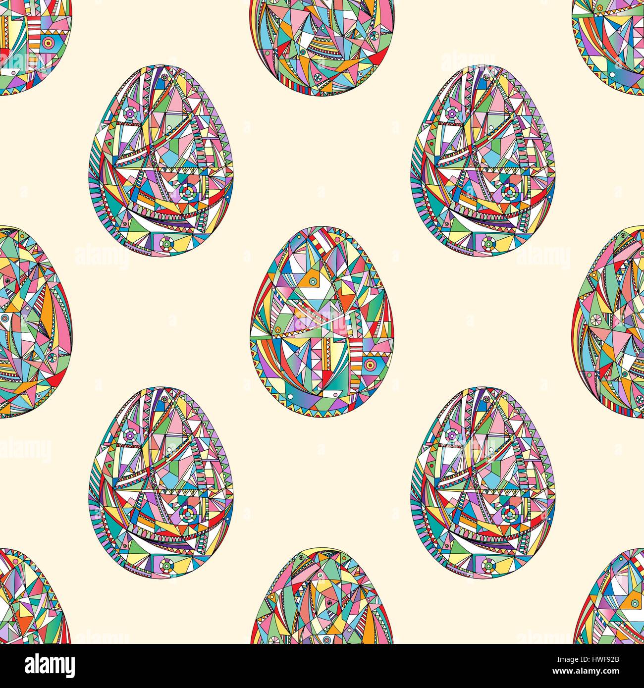 Easter eggs seamless pattern. Abstract holidays vector background in ...